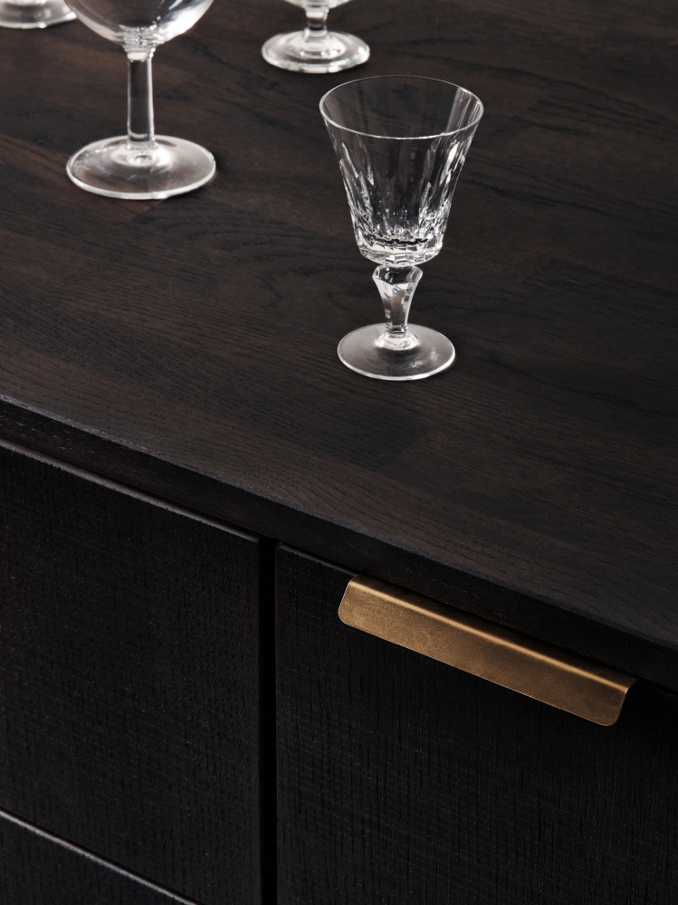SURFACE fronts in smoked oak and brass handles | Reform